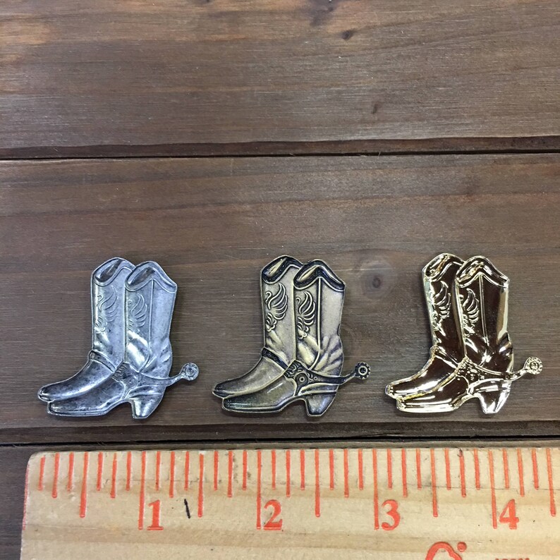 Cowboy Boots With Spurs Stamping, Finding, Charm Solid Brass, USA Made ...