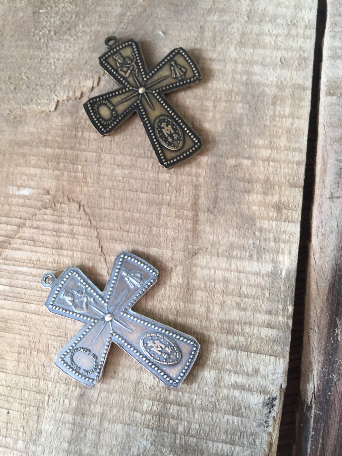 Four Way Medal Cross Catholic Stamping Finding Charm - Etsy