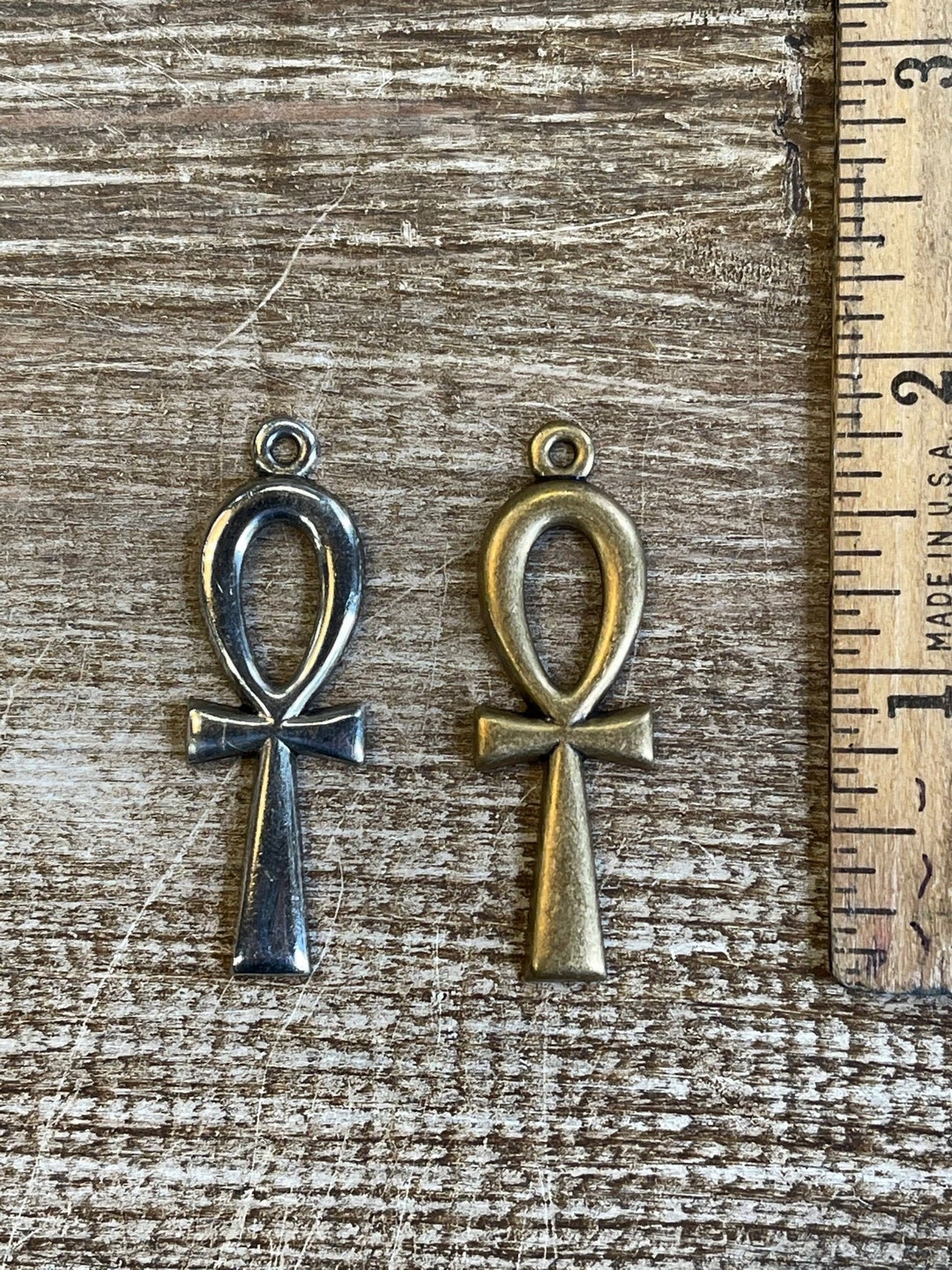 Large Ankh Cross With Loop Stamping, Finding, Charm Pendant Solid Brass ...