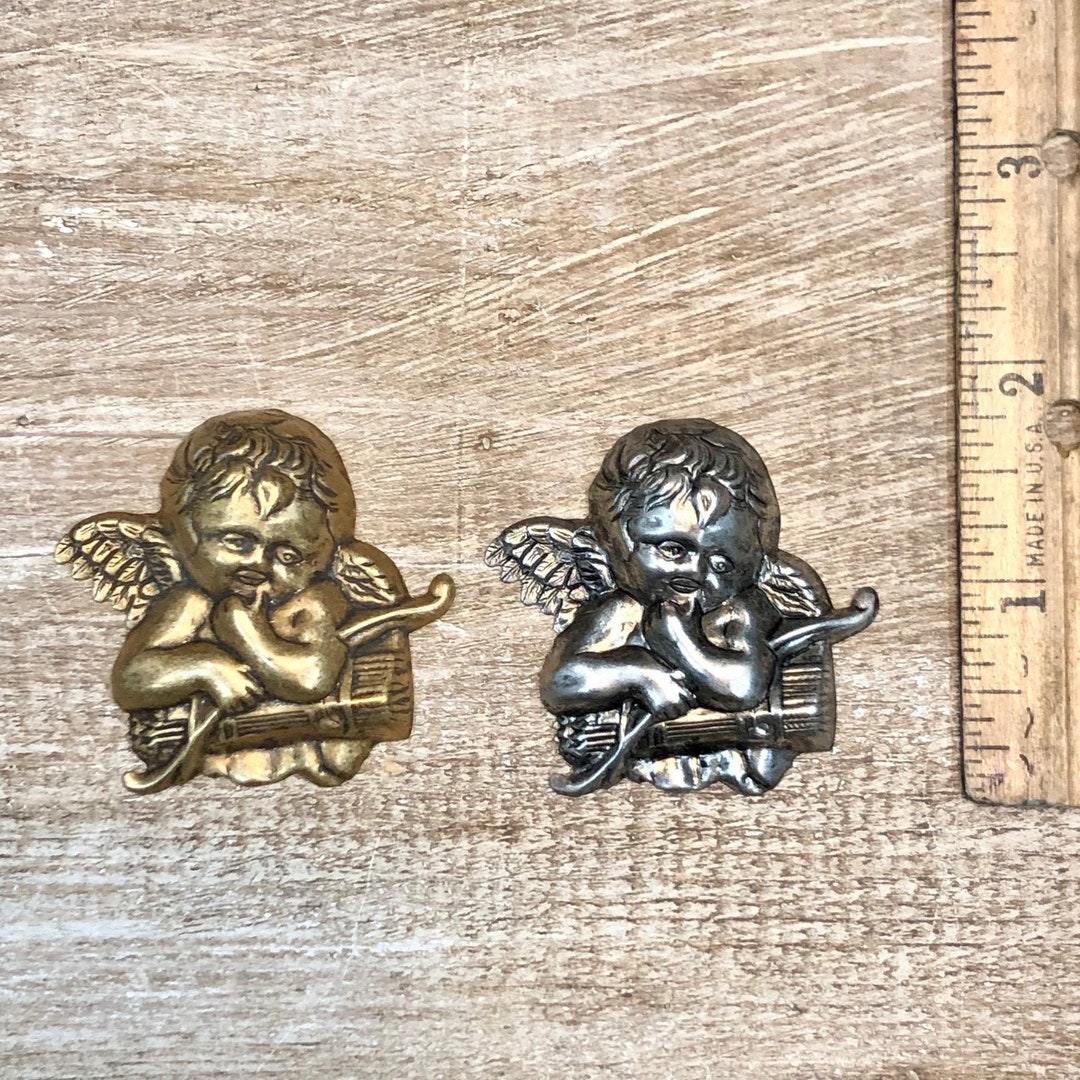 Cherub With Bow and Arrow Stamping, Finding. Solid Brass, USA Made. - Etsy