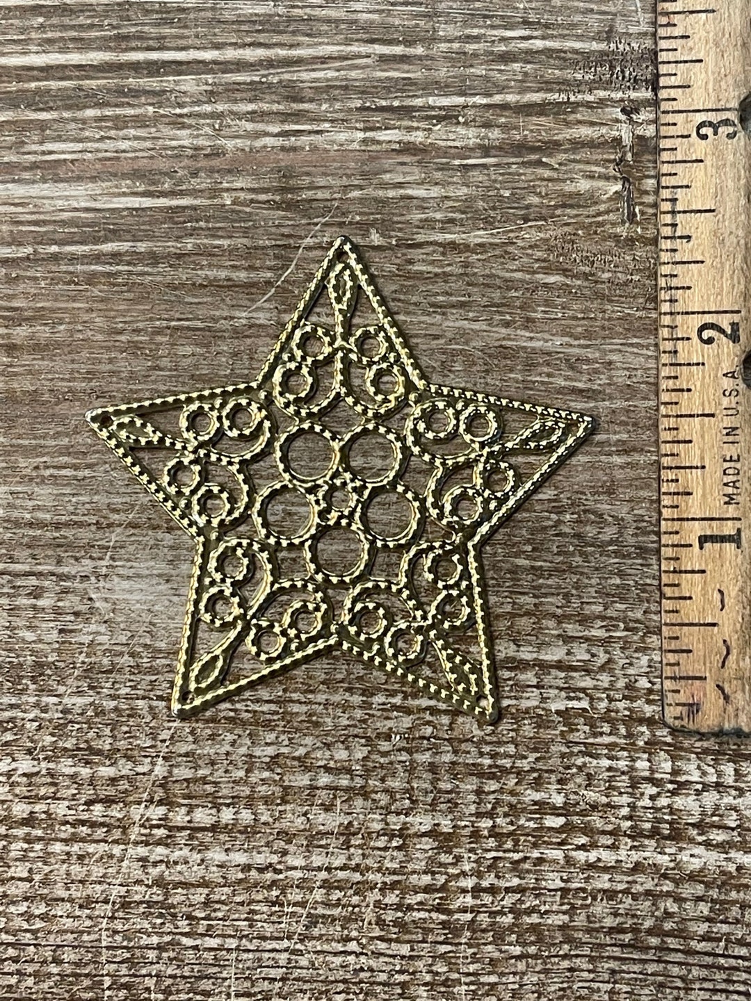 Large Gold Filigree Star Stamping, Finding. Solid Brass, USA Made. - Etsy