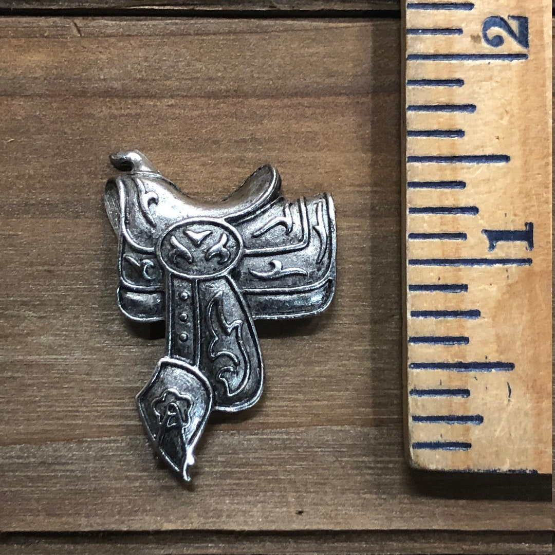 Large Cowboy Saddle Stamping, Finding. Solid Brass, USA Made. - Etsy