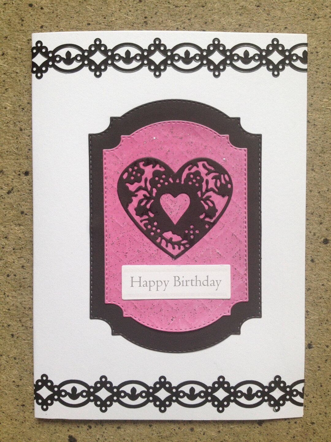 Heart Design Happy Birthday Card - Etsy