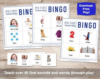 My First Sounds and Words Flashcards-set 1 - Etsy