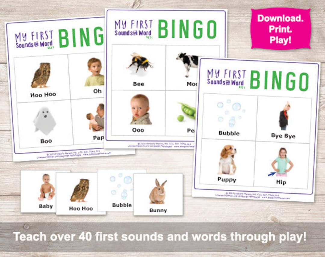 My First Sounds and Words: Bingo Set 1 - Etsy