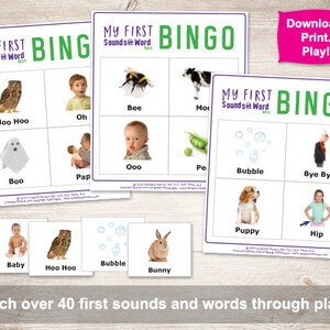 My First Sounds and Words Flashcards-set 1 - Etsy