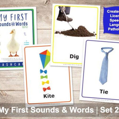 My First Sounds and Words Flashcards-set 1 - Etsy