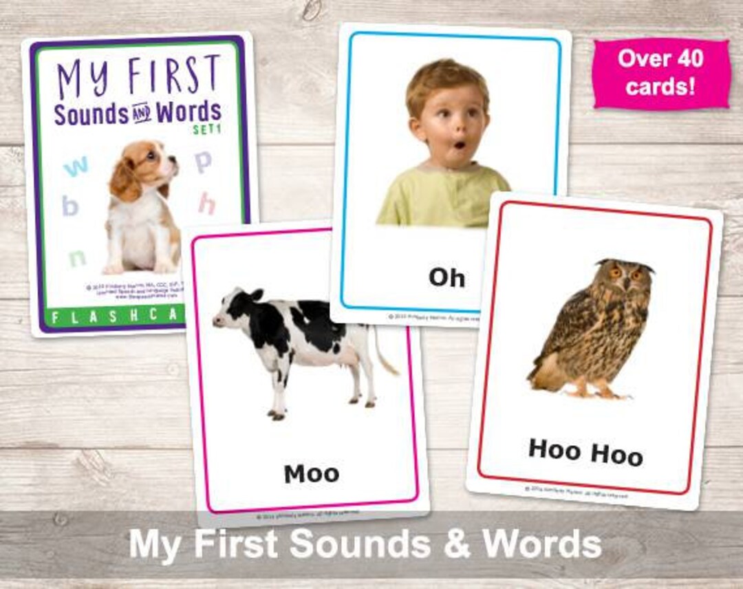 My First Sounds and Words Flashcards-set 1 - Etsy