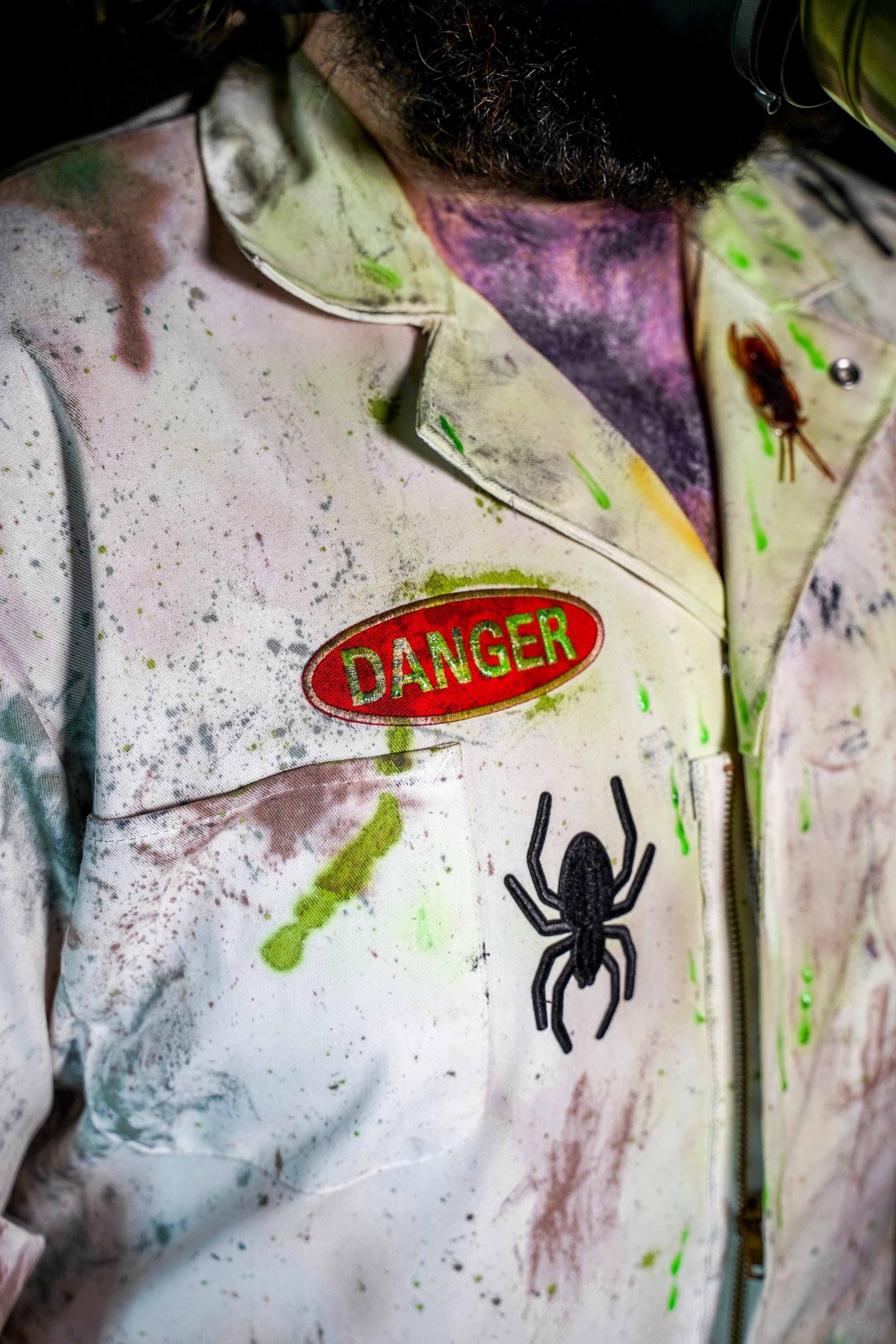 Bug Buster | Scary Coverall Bug Exterminator Haunt Costume White ...