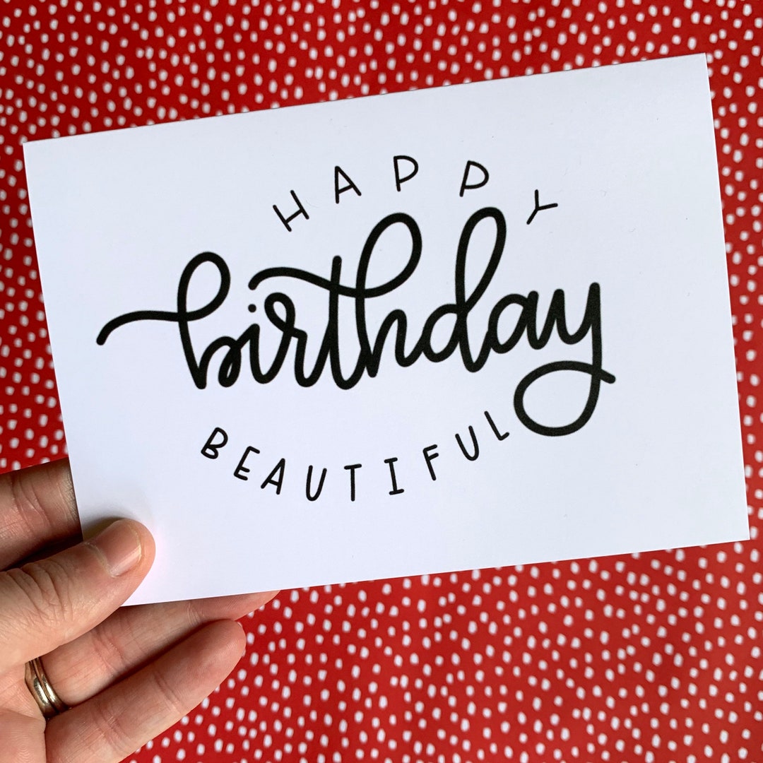Happy Birthday Beautiful Card - Etsy