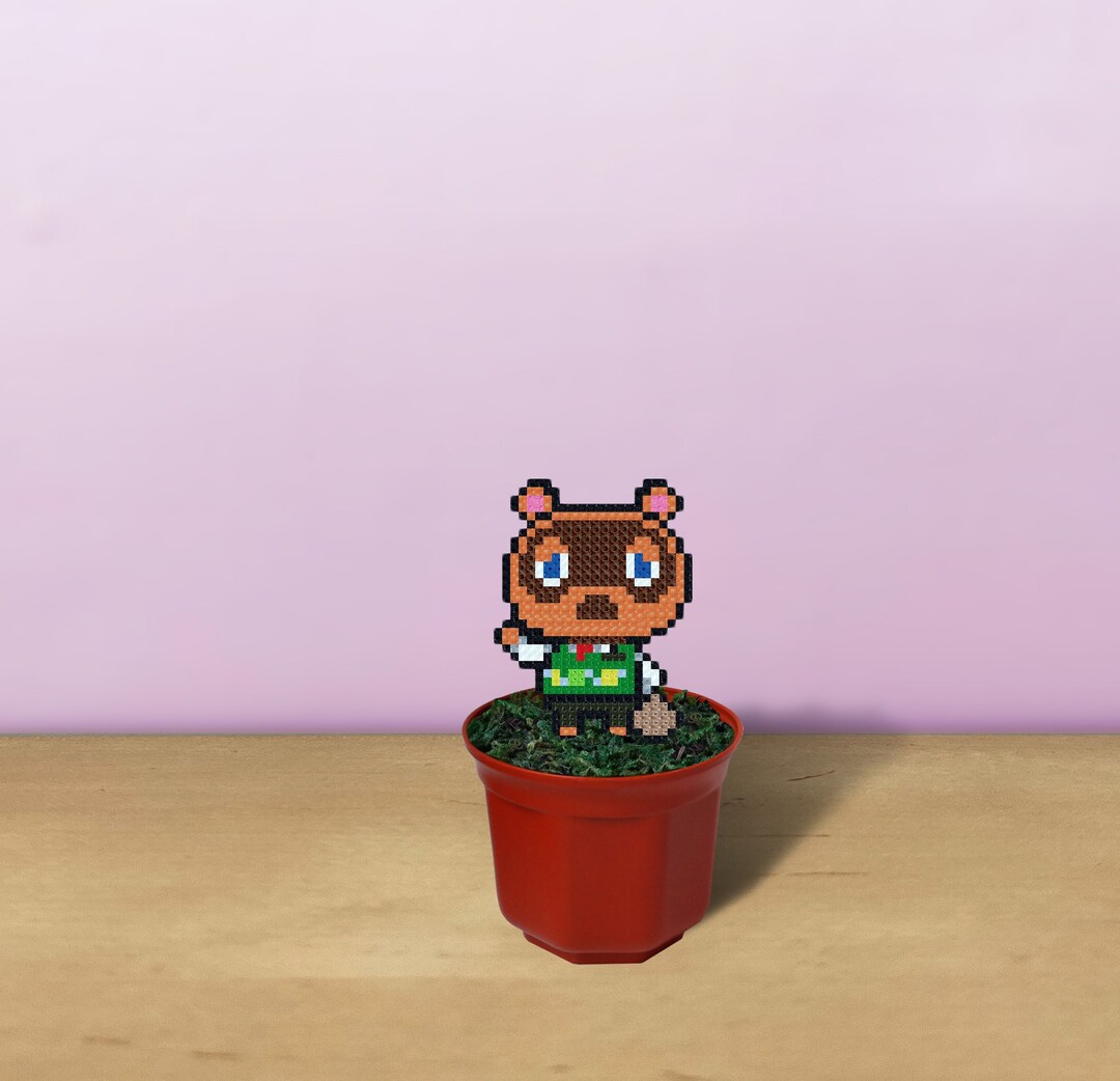 Tom Nook Figurine in Plant Pot, Animal Crossing Birthday, Cute Tanuki ...