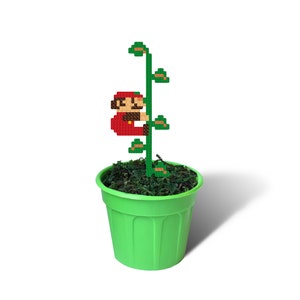 Super Mario Climbing Beanstalk Figurine in Pot, Super Mario Figure ...