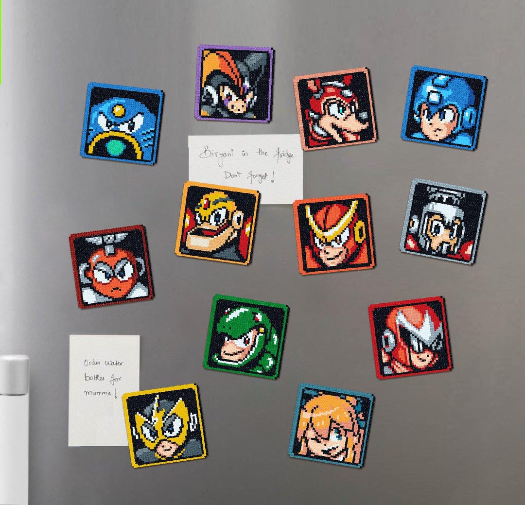 Mega Man Mugshot Magnets, Proto Man Decor, Air Man Decoration, Villain ...
