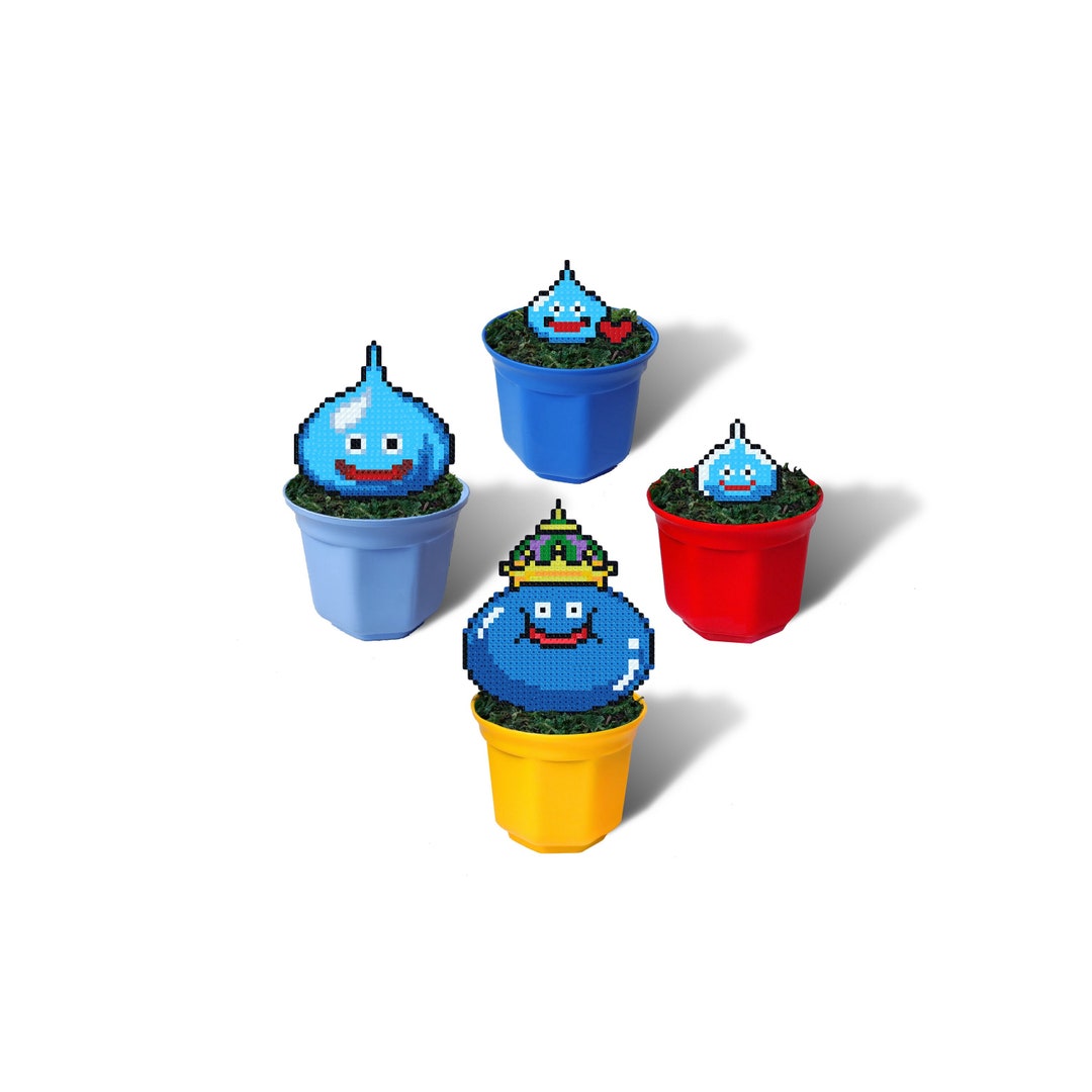 Dragon Quest Slime Figurine in Plant Pot, King Slime Figure, Video Game ...
