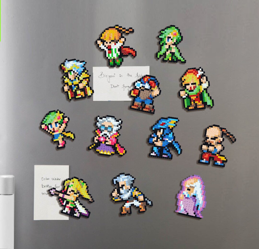 Final Fantasy IV Characters Magnets, Cecil, Fusoya, Cid, Kain, Rydia ...