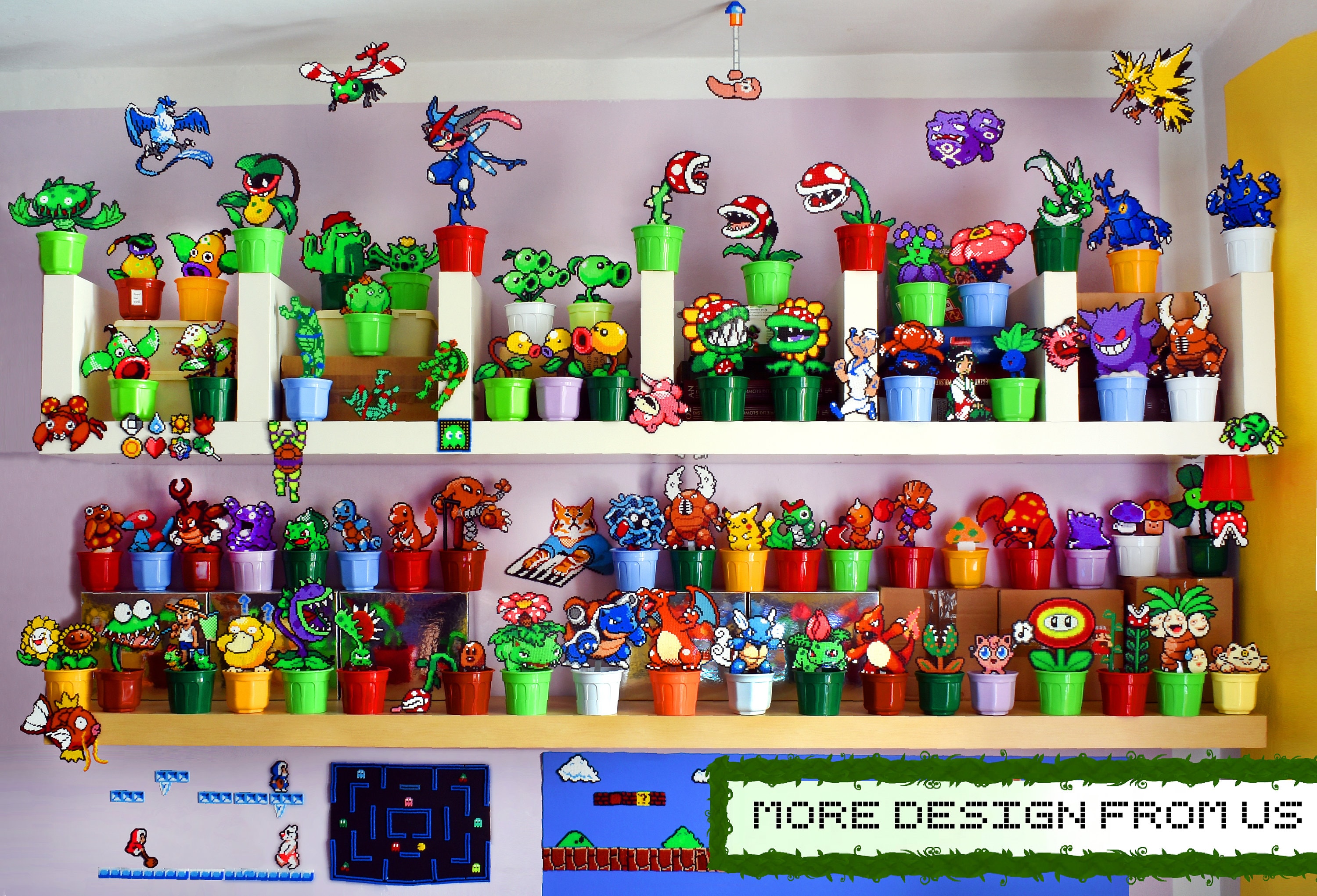 Pixel Art Fire Flower Super Mario With Pot 5.5 Mario - Etsy UK