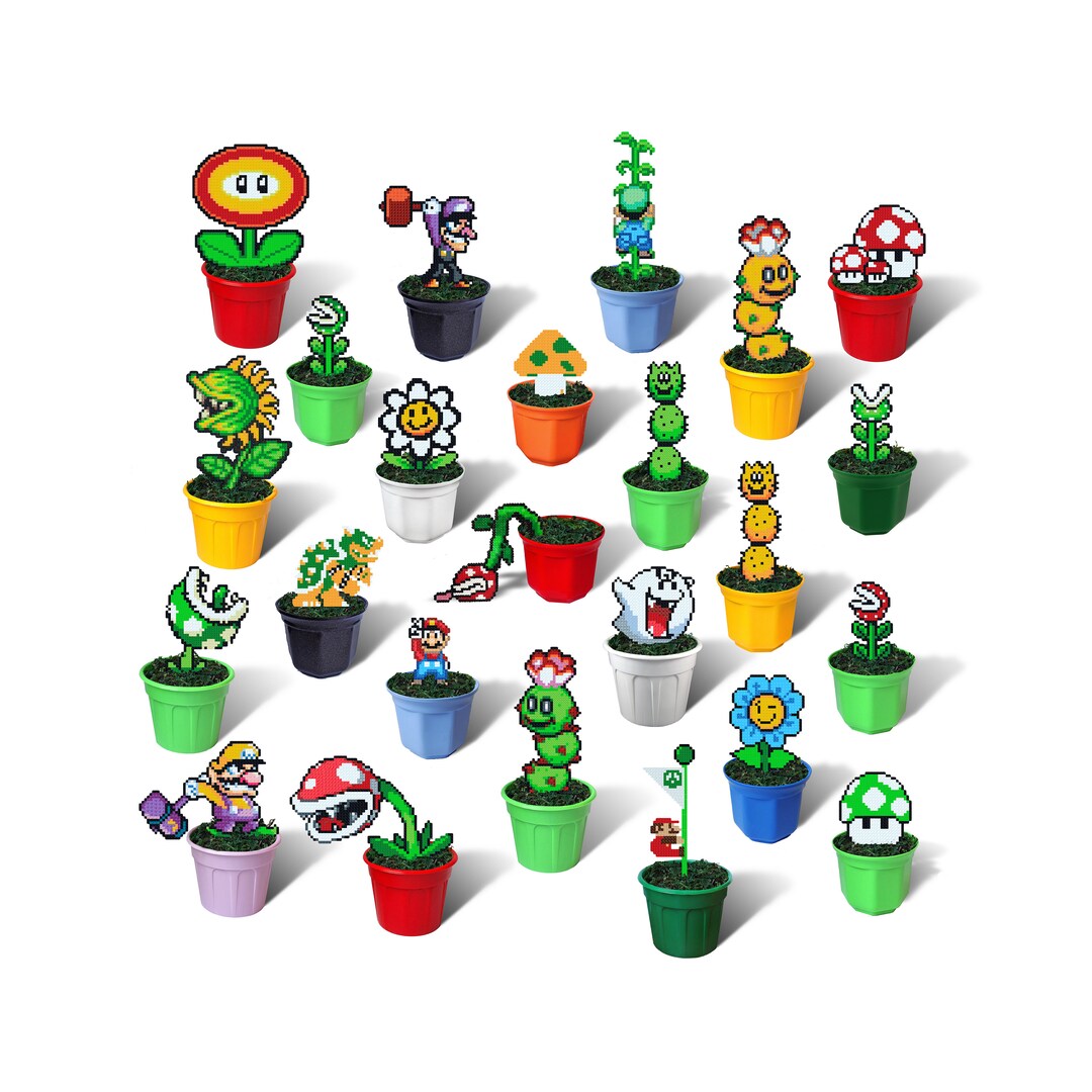Super Mario Figures in Plant Pot, Fridge Magnet, Piranha Plant, Cactus ...