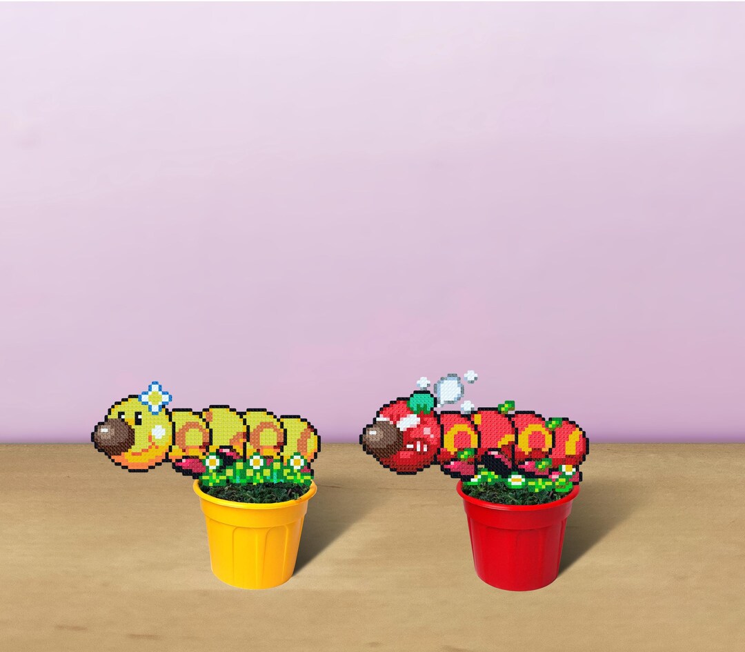 Wiggler Figurine in Plant Pot - Happy or Angry Wiggler, Unique Gift for ...