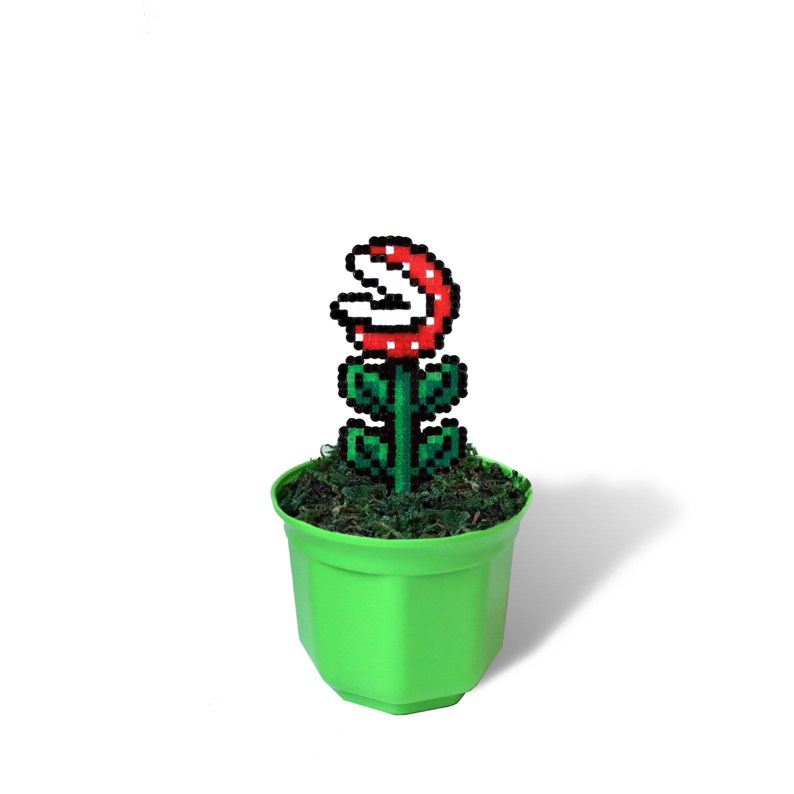 Piranha Plant 8 Bit Art in Pot 5.5 Fake Plant Figure in | Etsy