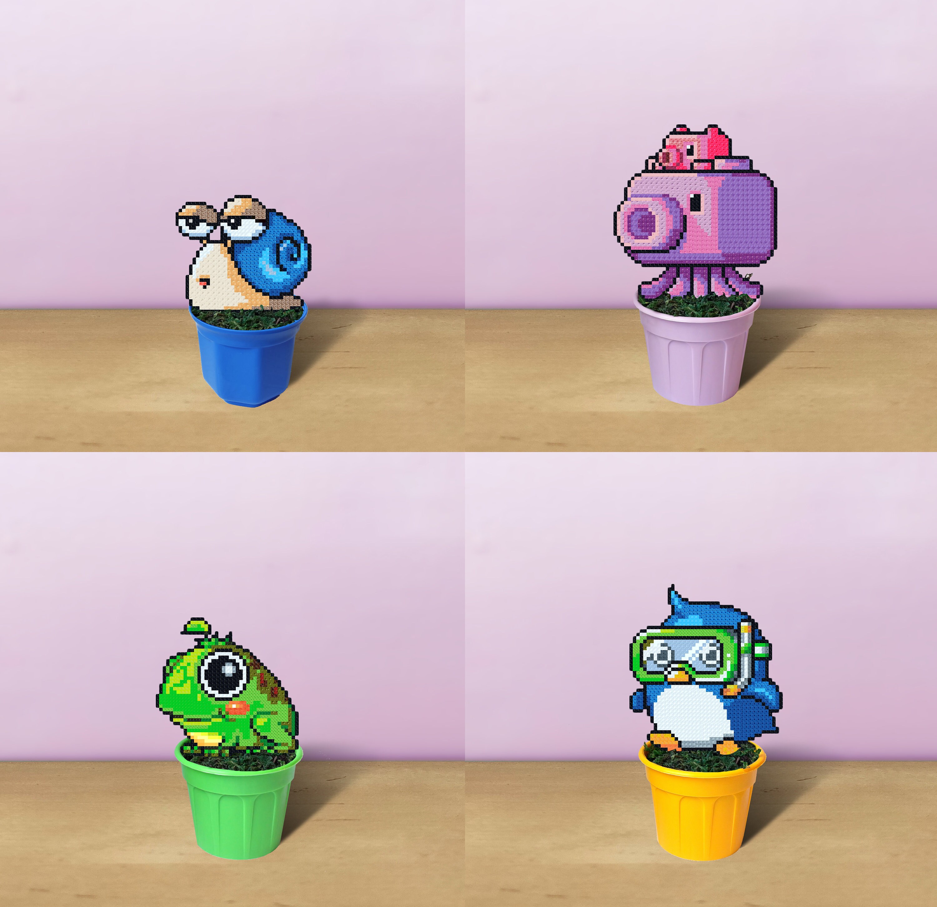 Maplestory Figures Blue Slime Blue Snail Ribbon Pig Yeti - Etsy