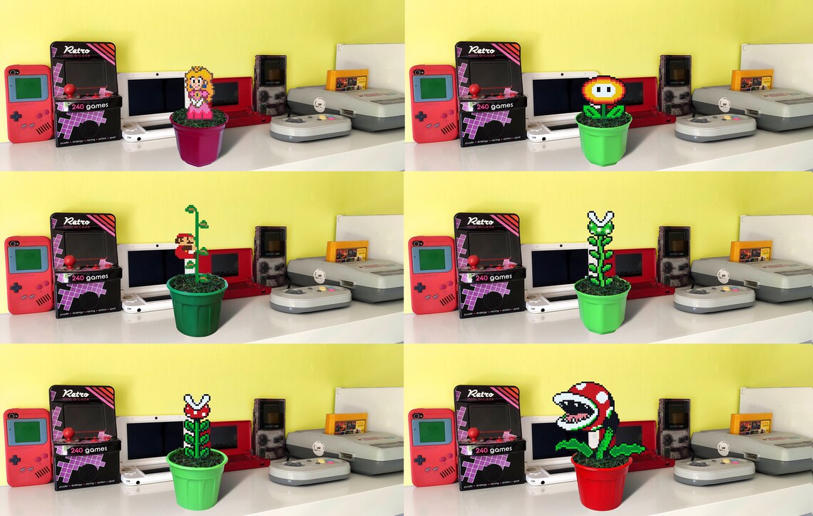 Super Mario Bros Figures Piranha Plant Mushroom Classic | Etsy