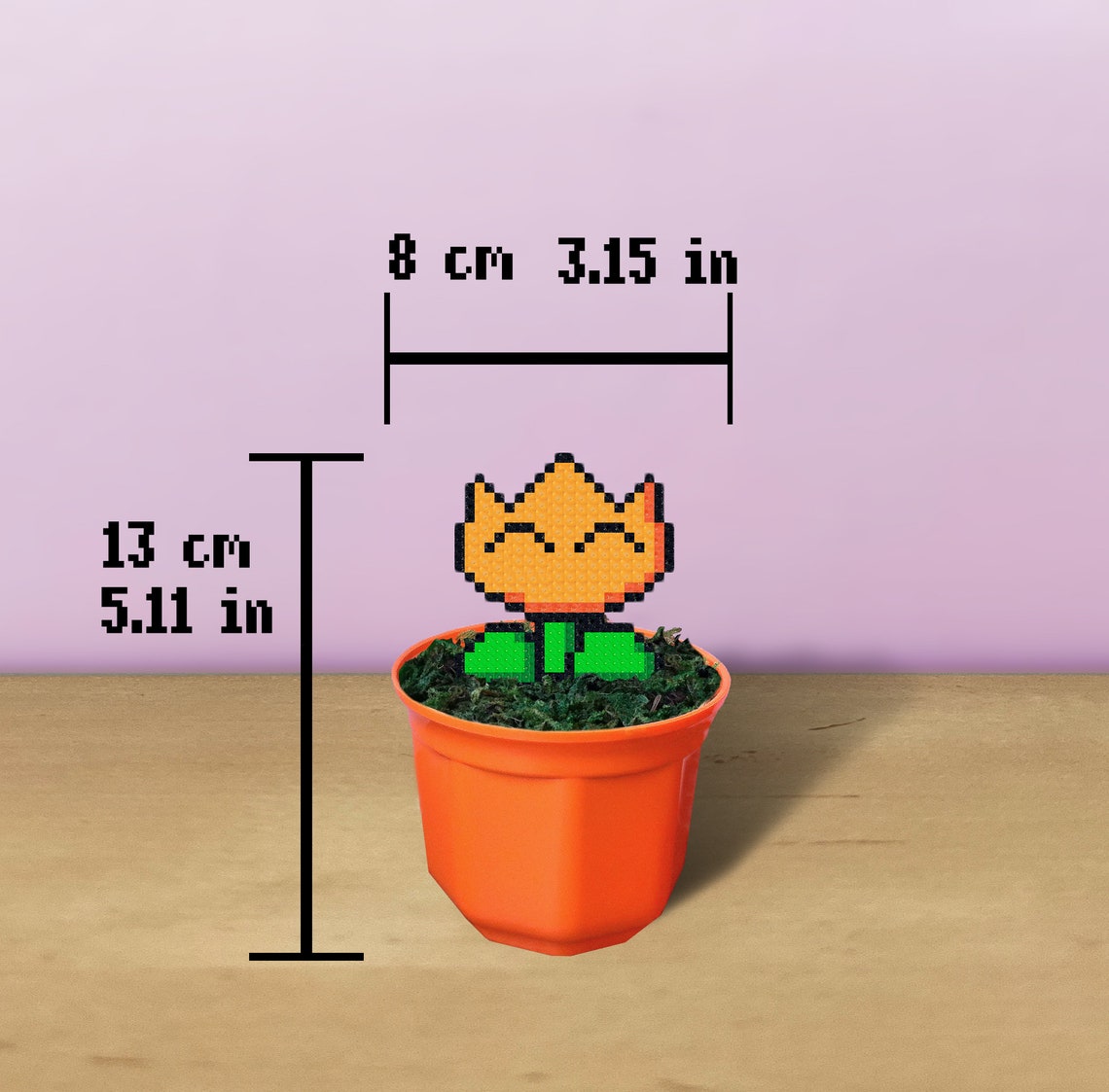 Pixel Art Fire Flower Super Mario With Pot 5.5 Mario - Etsy UK