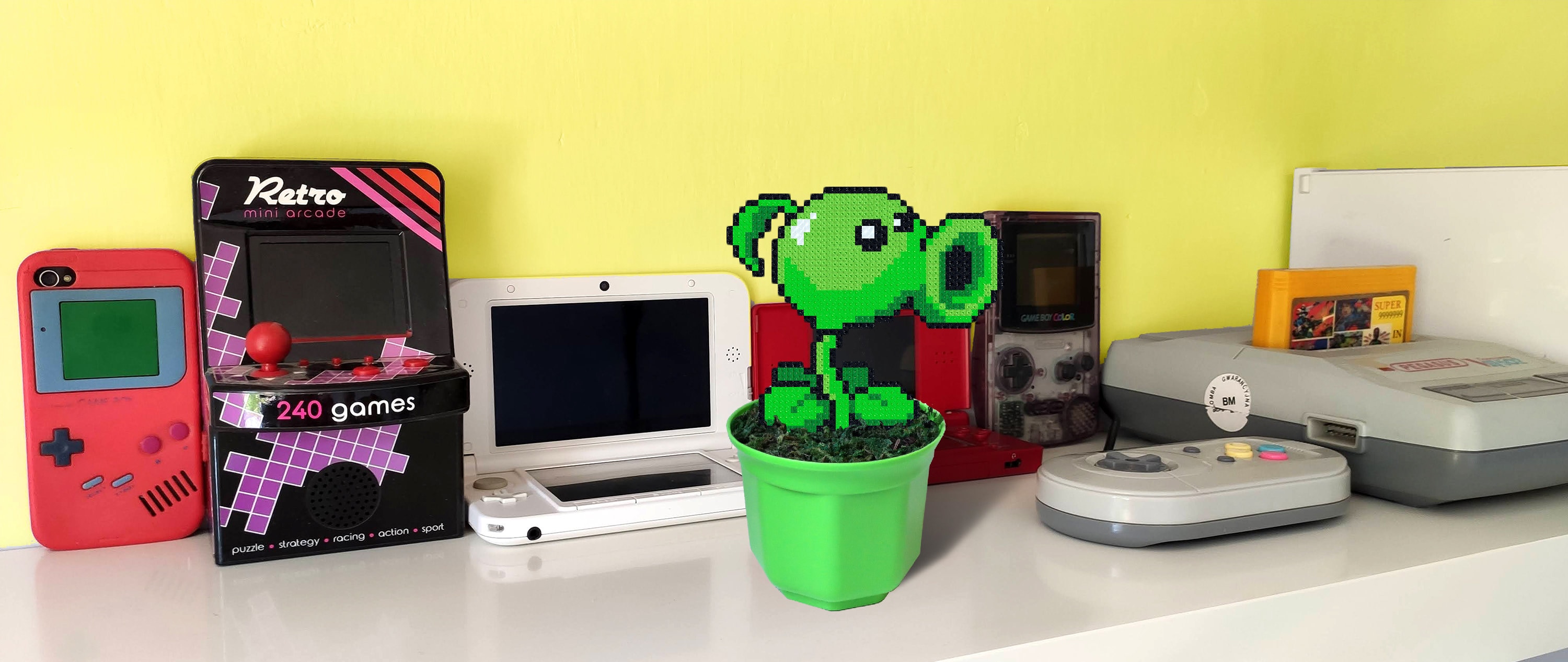 Peashooter Pixel Art Figurine in Pot Plants Vs Zombies Hama - Etsy