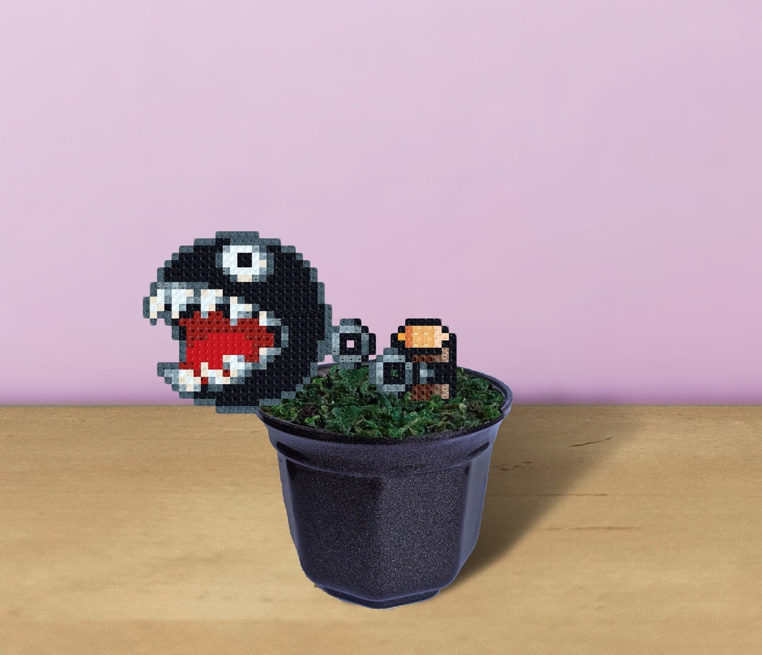 Chain Chomp Figurine in Pot (5.11"), Super Mario Figure, Twitch Stream ...