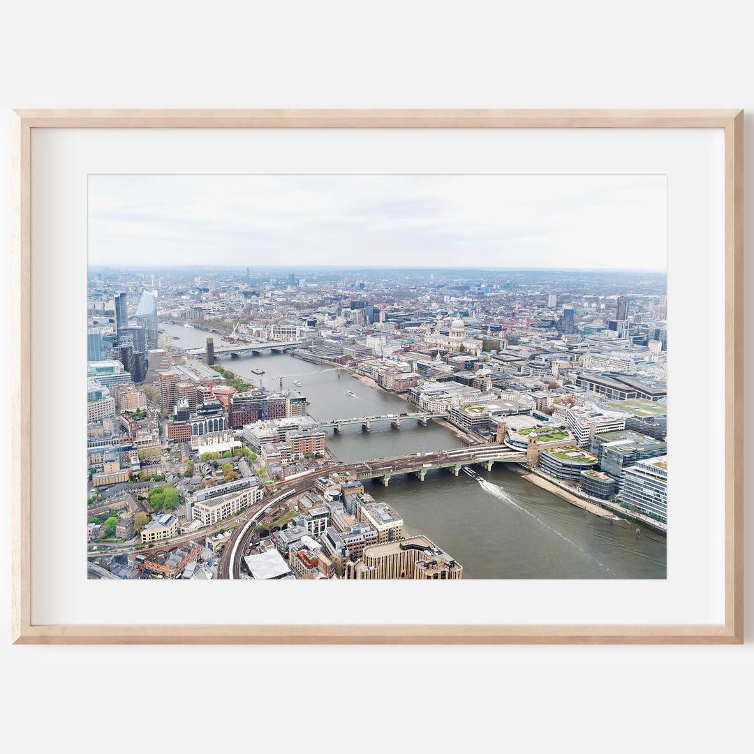 London Skyline Art, Digital Download, River Thames, Printable Art ...