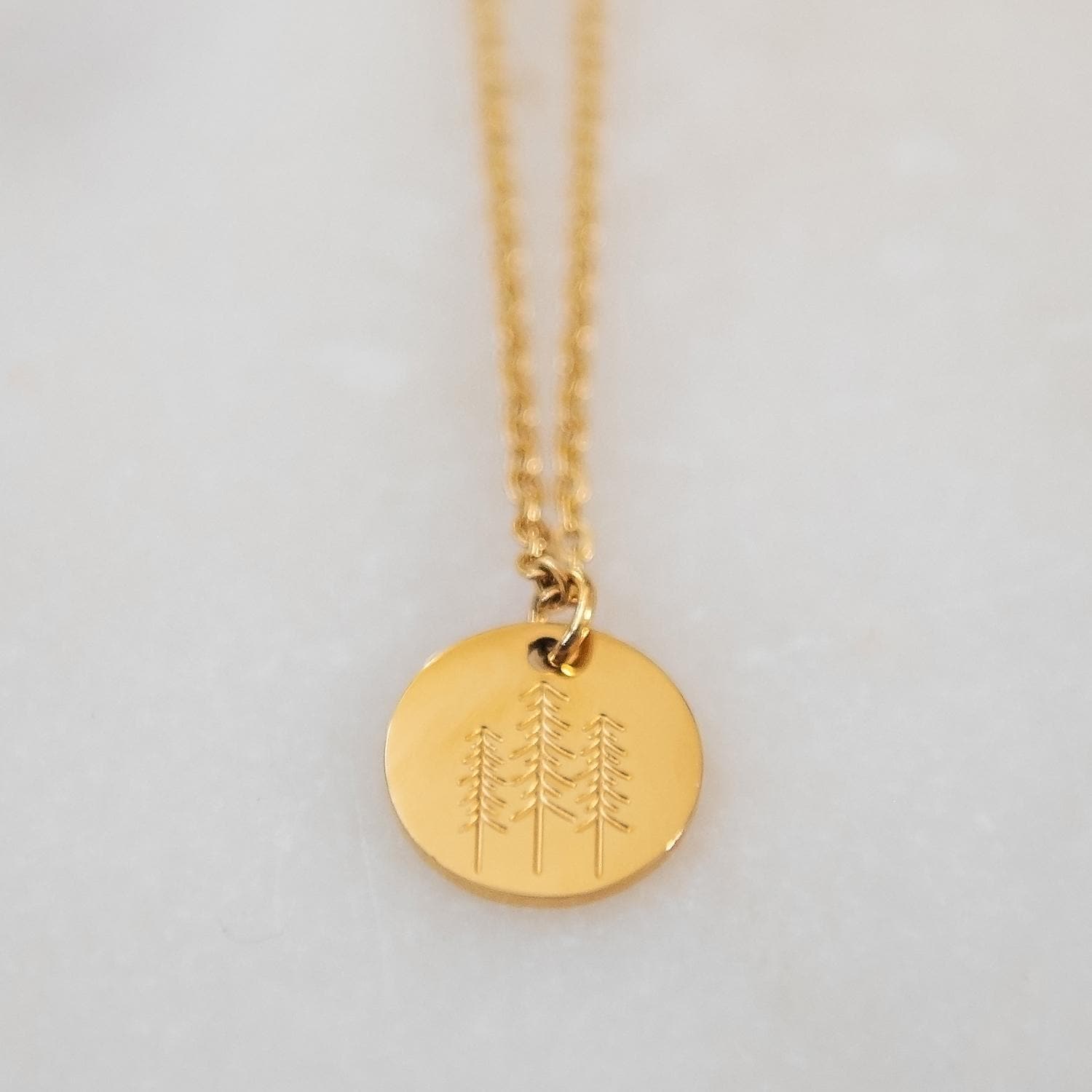 Pine Trees Necklace, Stainless Steel Necklace, Mountain Jewelry, Pine ...