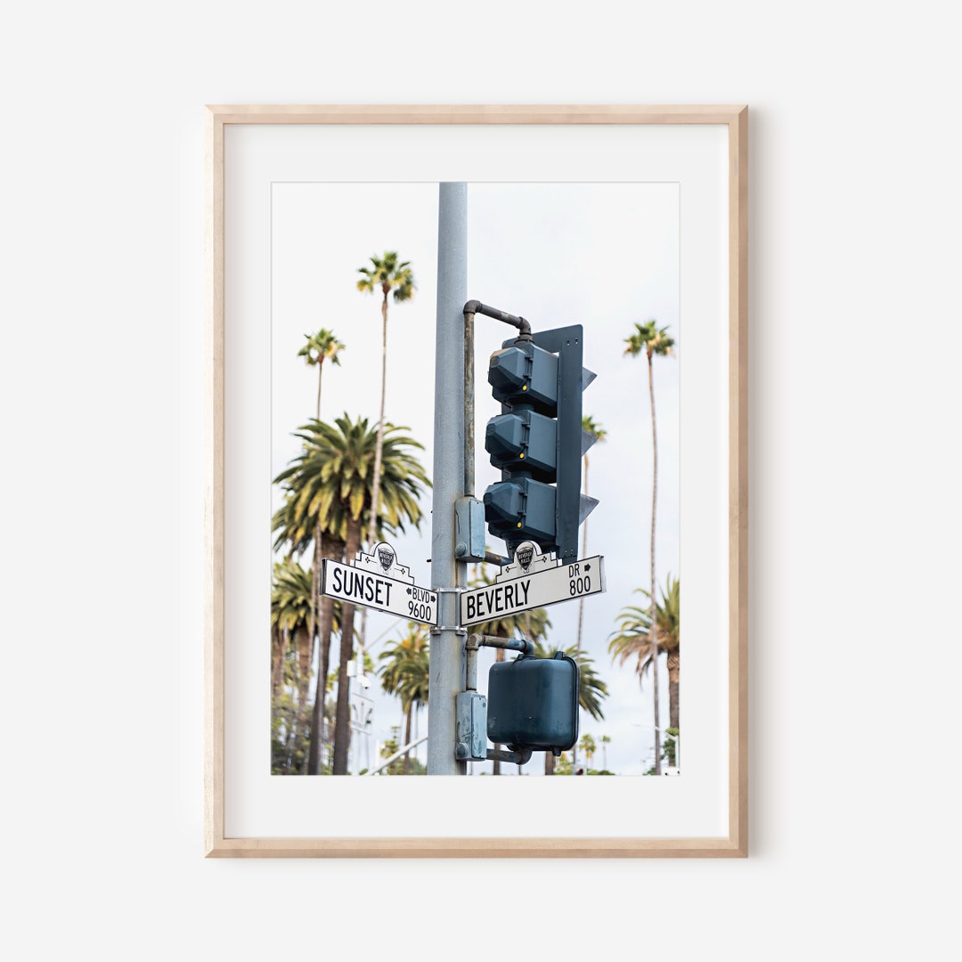 Sunset Blvd Sign Photography Print, Street Sign Art, California Décor ...