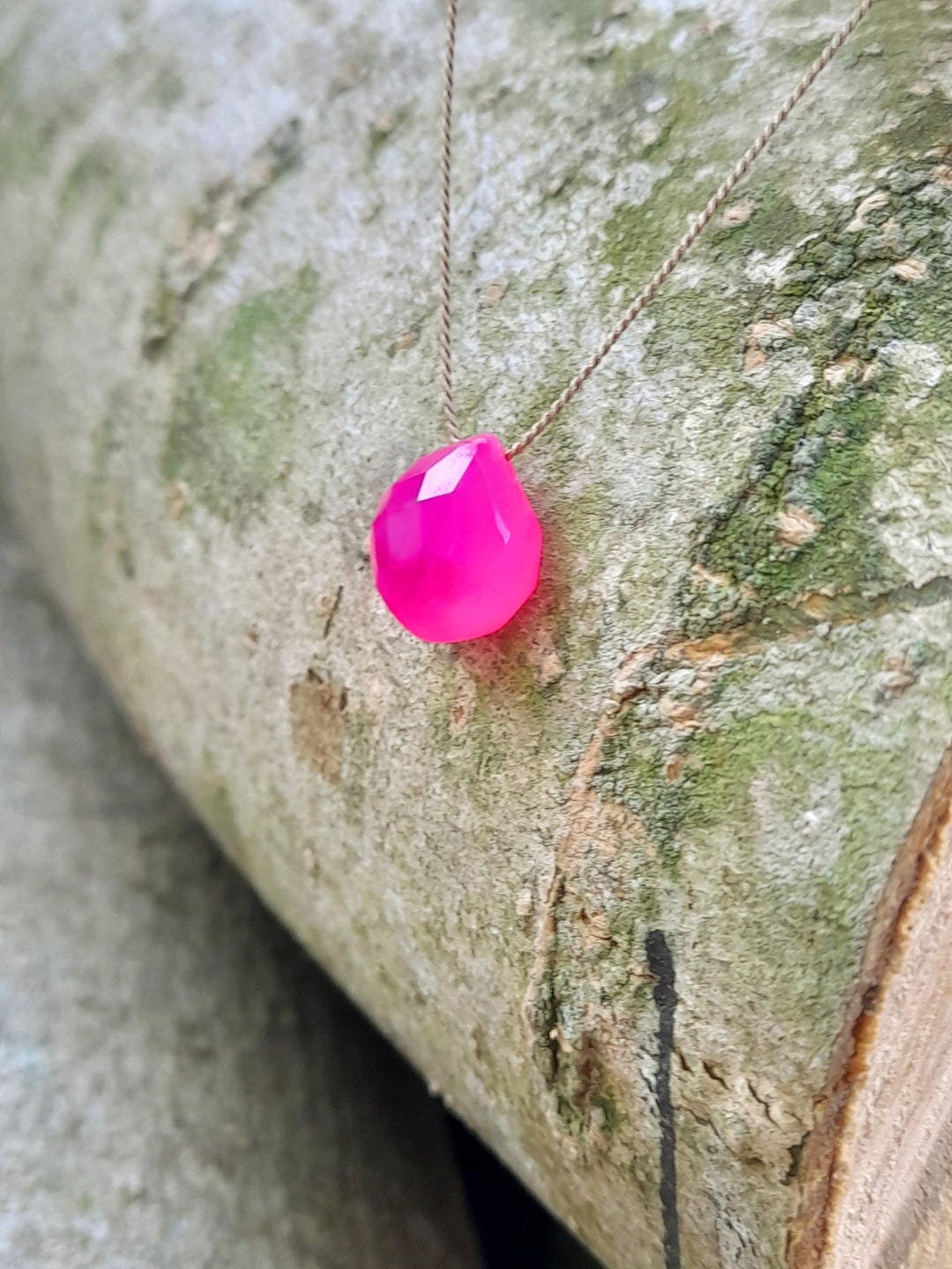 Hot Pink Necklace, Barbie Necklace, Minimalist Necklace, Pink ...