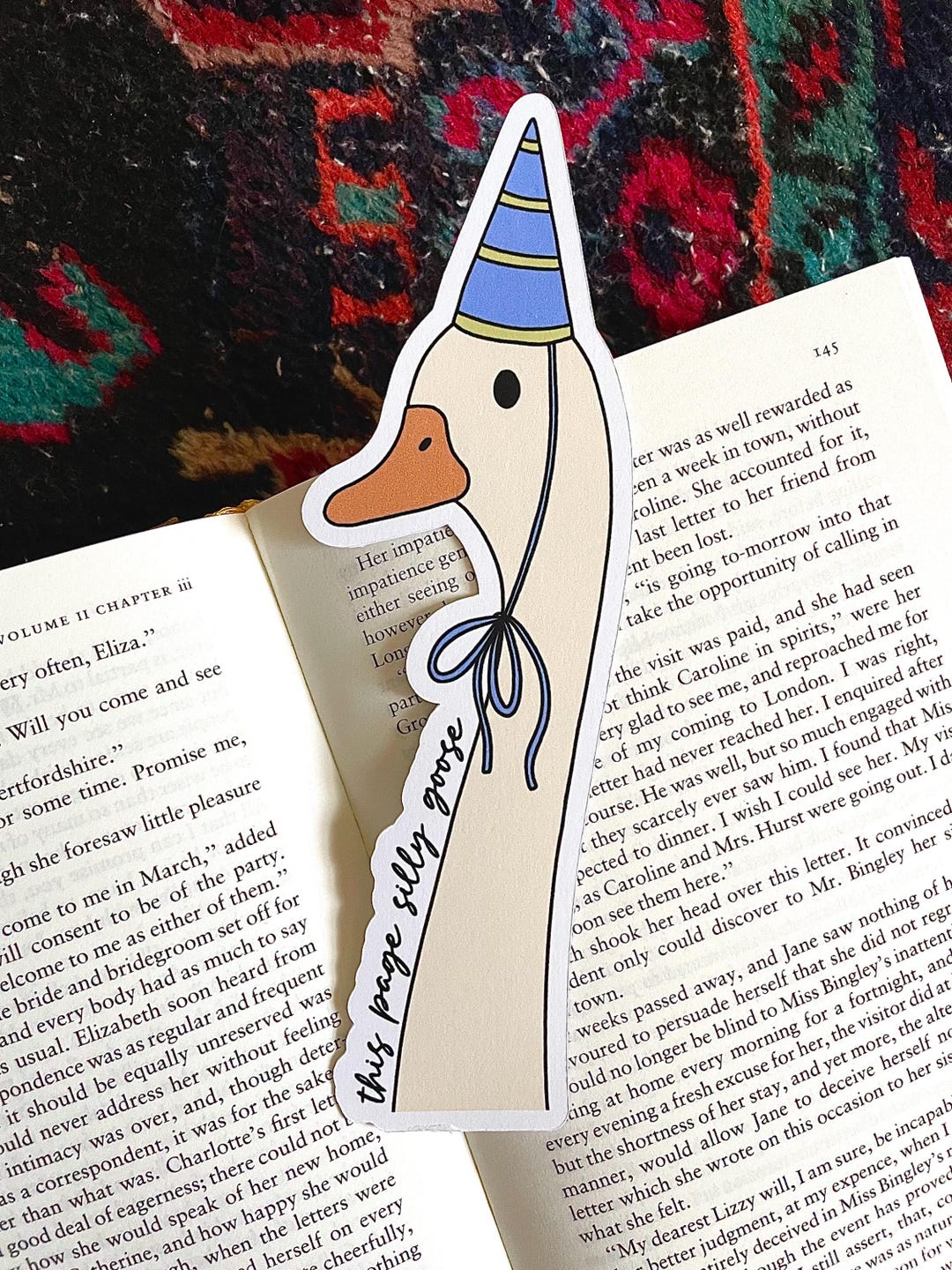 Silly Goose With a Hat Bookmark - Etsy