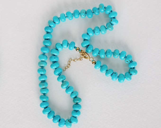 18" Genuine Turquoise Beaded Candy Necklace - Etsy