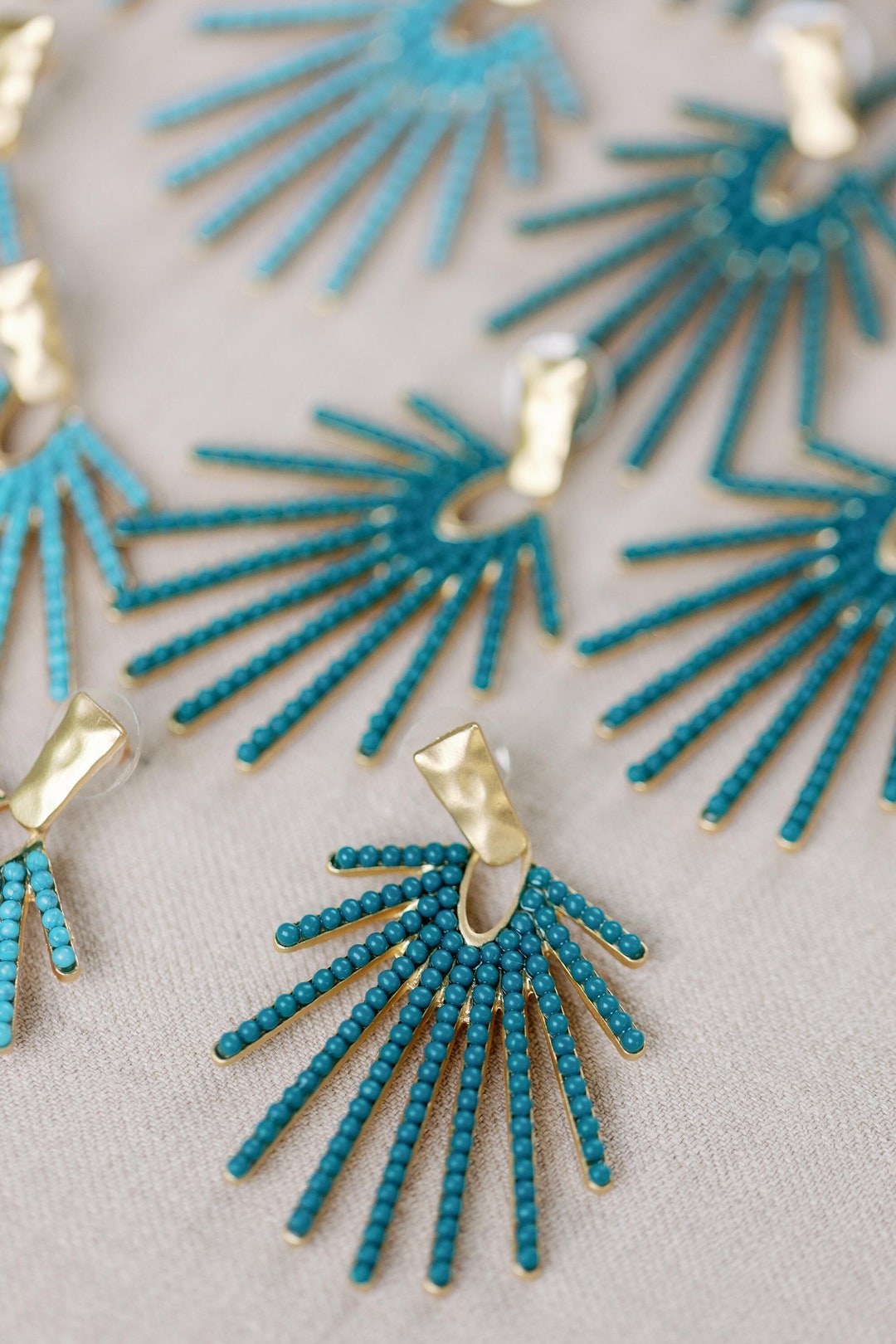 Dark Turquoise Sunburst Drops - Etsy