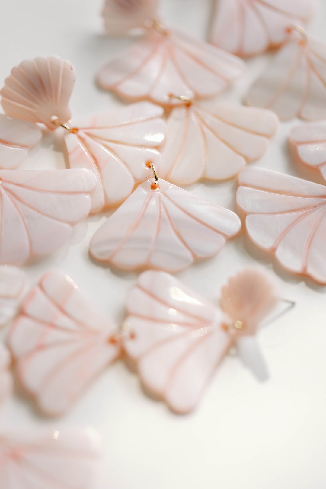 Pink Mermaid Shell Statement Drop Earrings - Etsy