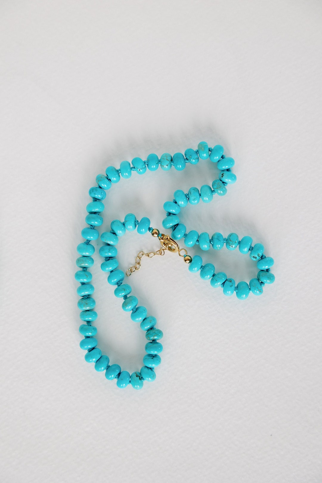 18" Genuine Turquoise Beaded Candy Necklace - Etsy