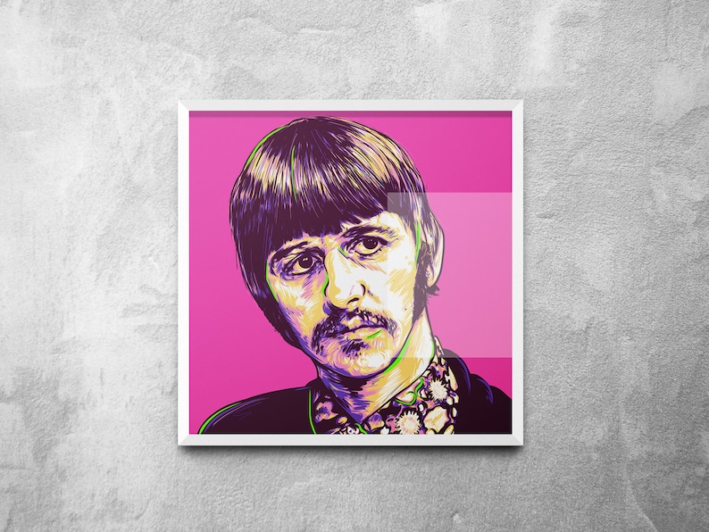 Ringo Starr Illustration Portrait Print. the Beatles Sgt Pepper Artwork ...