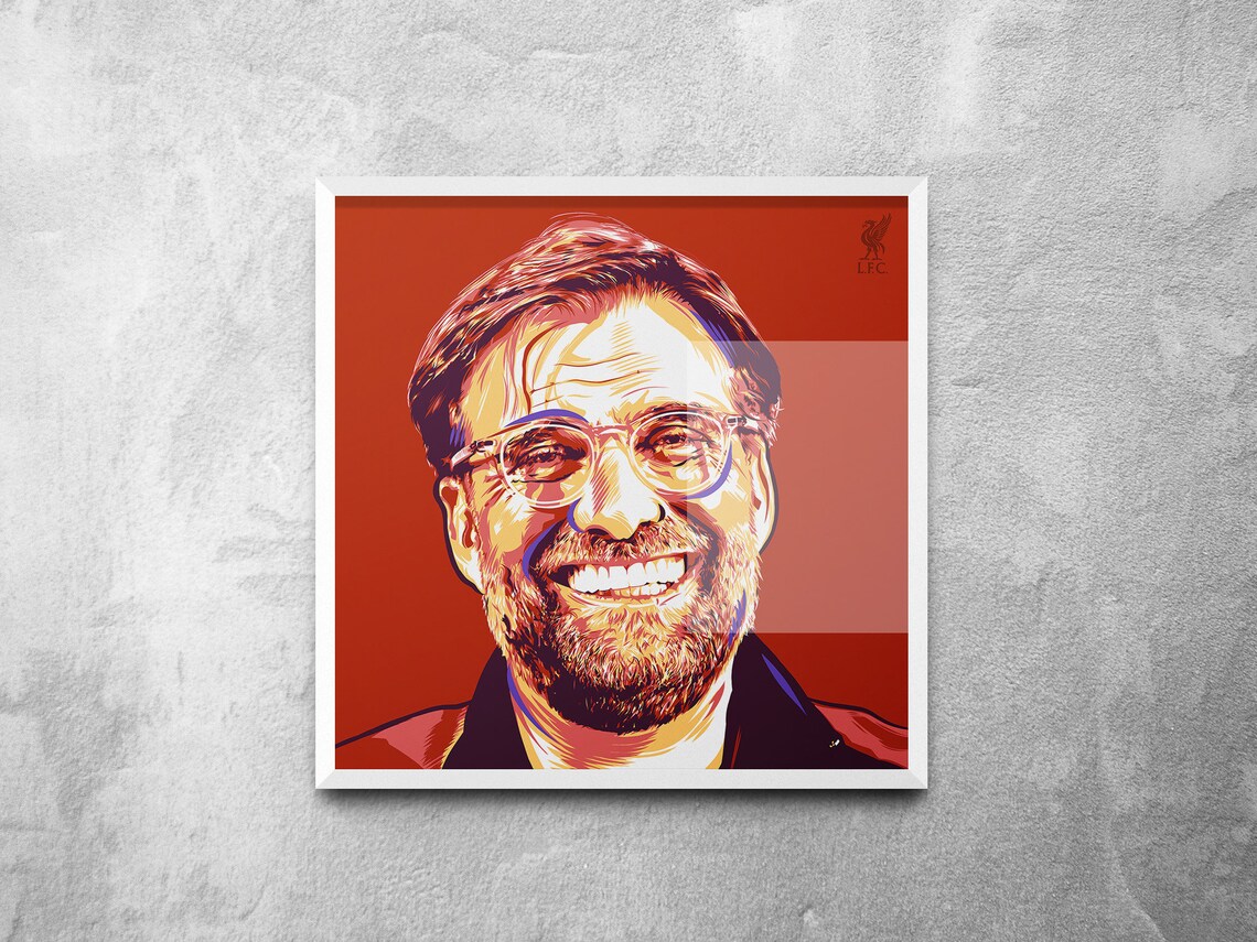 Jurgen Klopp Portrait Print. Liverpool Football Club Manager - Etsy