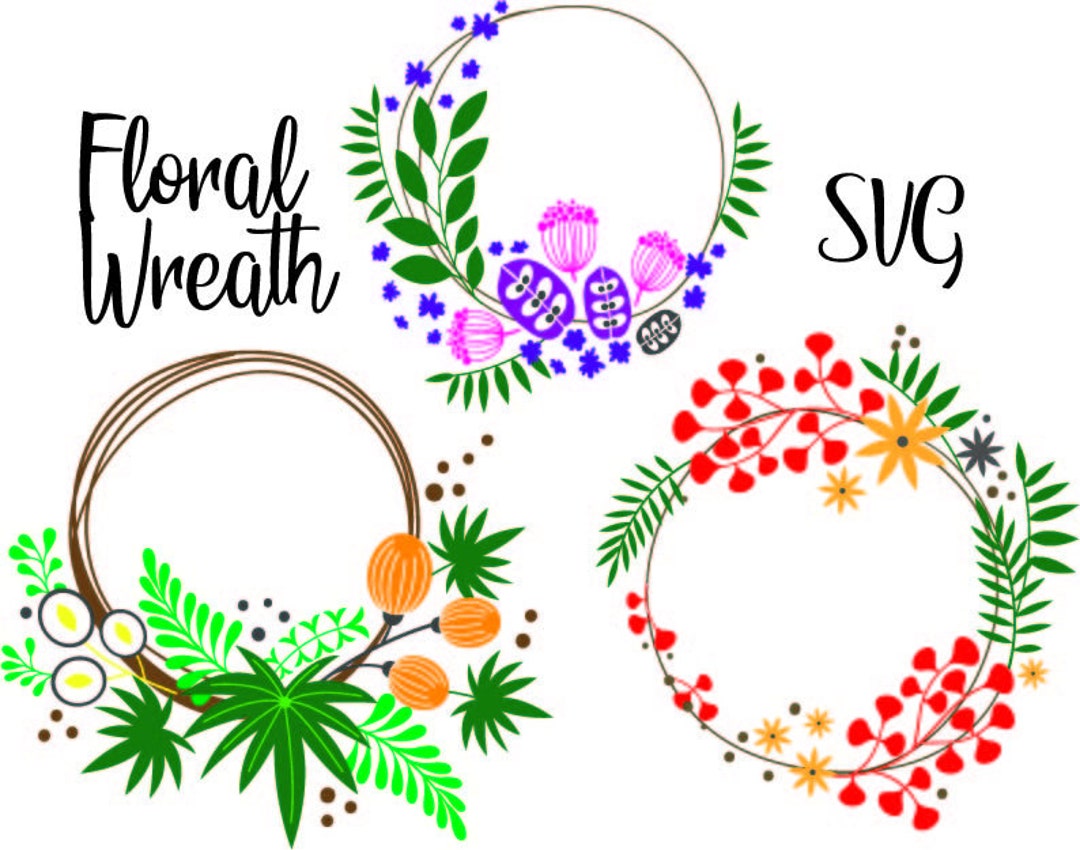 Floral Wreath SVG File *digital Download* - Etsy