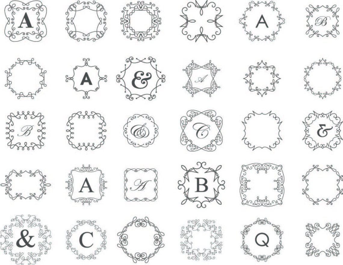 Monogram Border Set SVG *digital Download* - Etsy