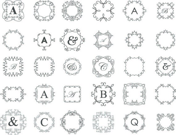 Monogram Border Set SVG digital Download - Etsy
