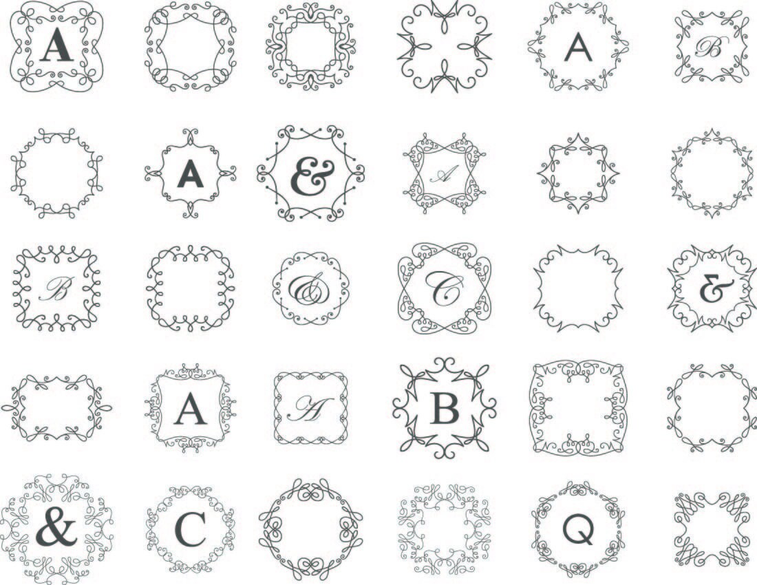 Monogram Border Set SVG *digital Download* - Etsy