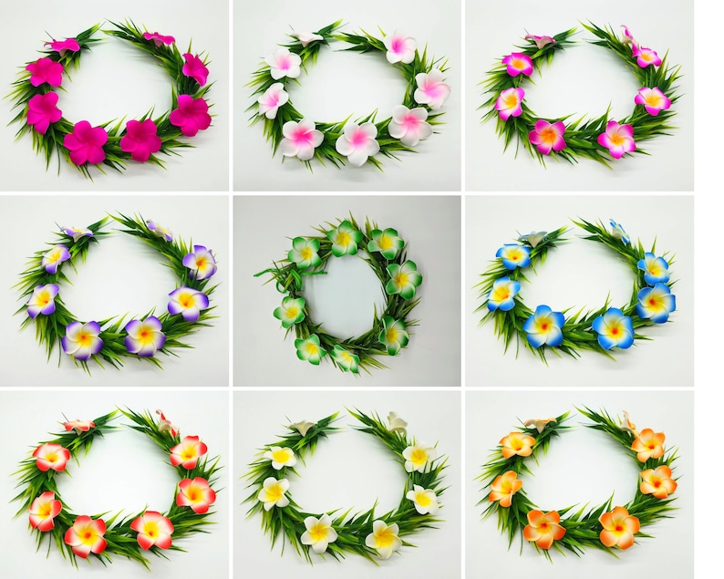 Two-tone Delicate Hawaiian Plumeria Flower Crown Lei - Etsy