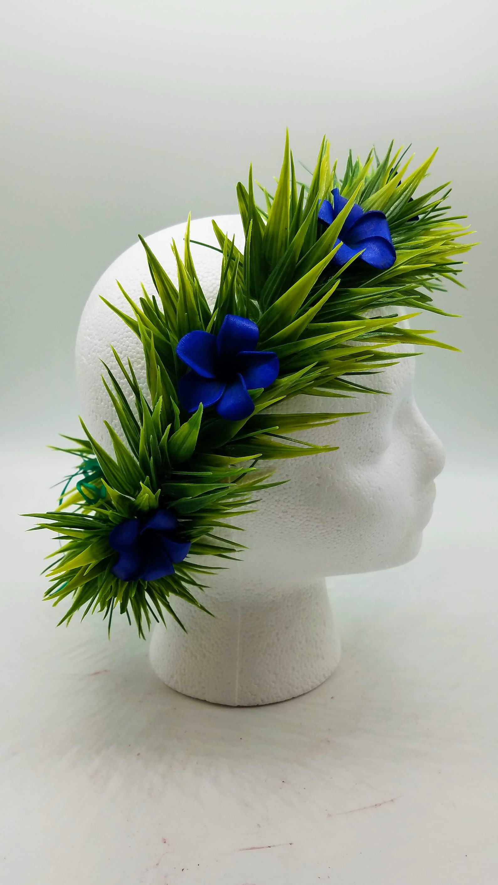Blue Plumeria Hawaiian Flower Crown / Haku Lei - Etsy