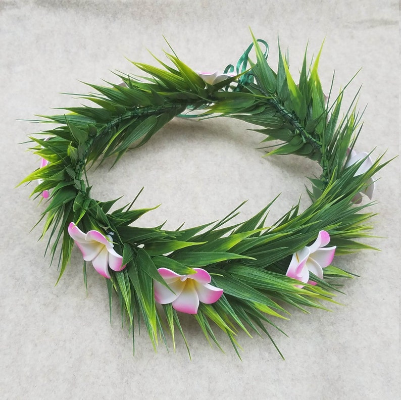 Hand Painted Premium Hawaiian Plumeria Flower Crown Lei | Etsy