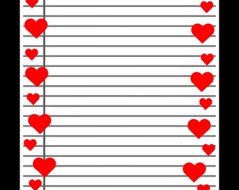 Heart Writing Paper - Etsy