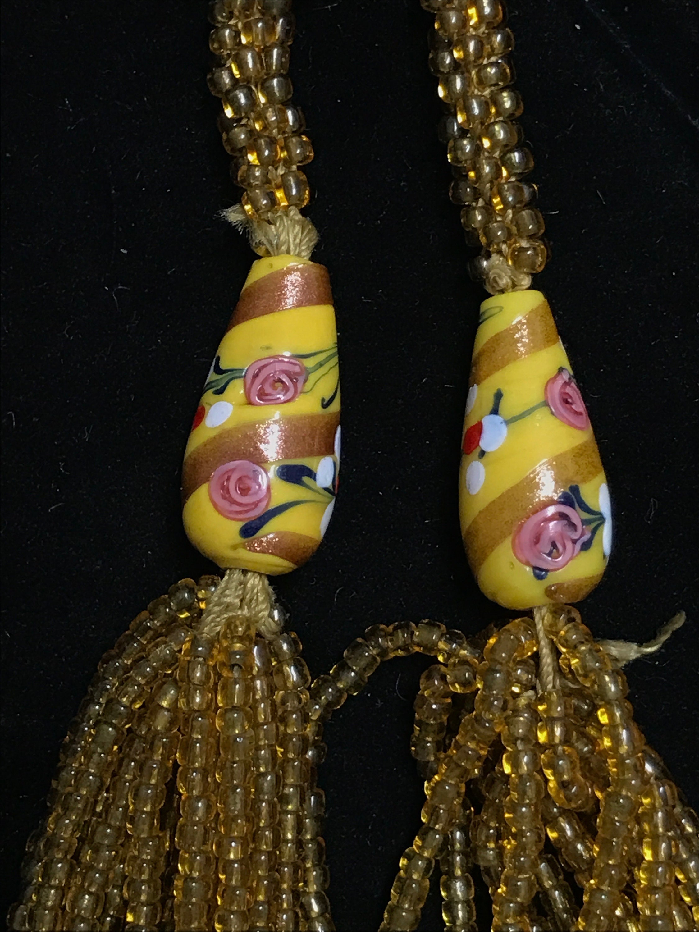 1920's Flapper Deco Braided Glass Bead Tassel Sautior 83 Larait ...