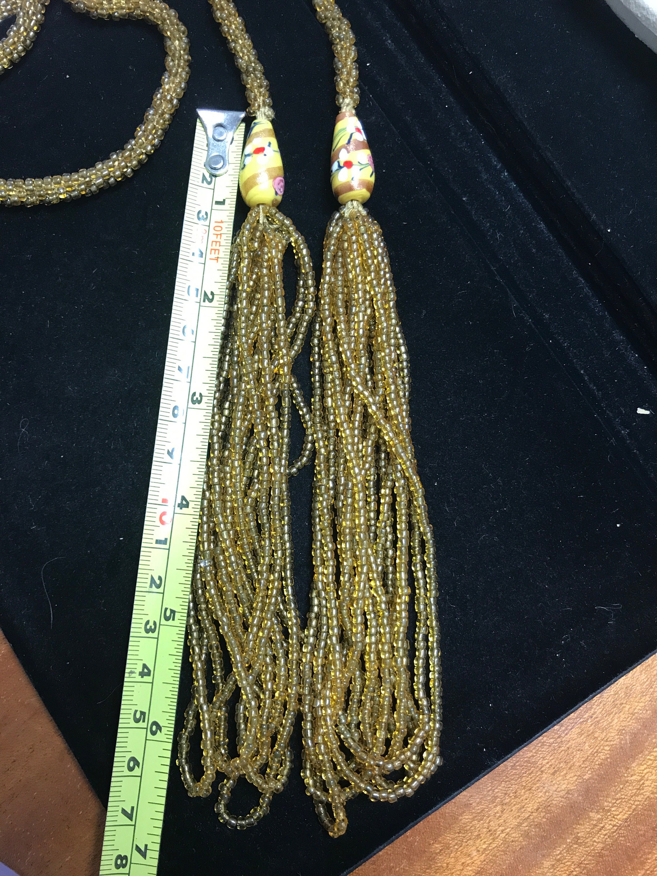 1920's Flapper Deco Braided Glass Bead Tassel Sautior 83 Larait ...