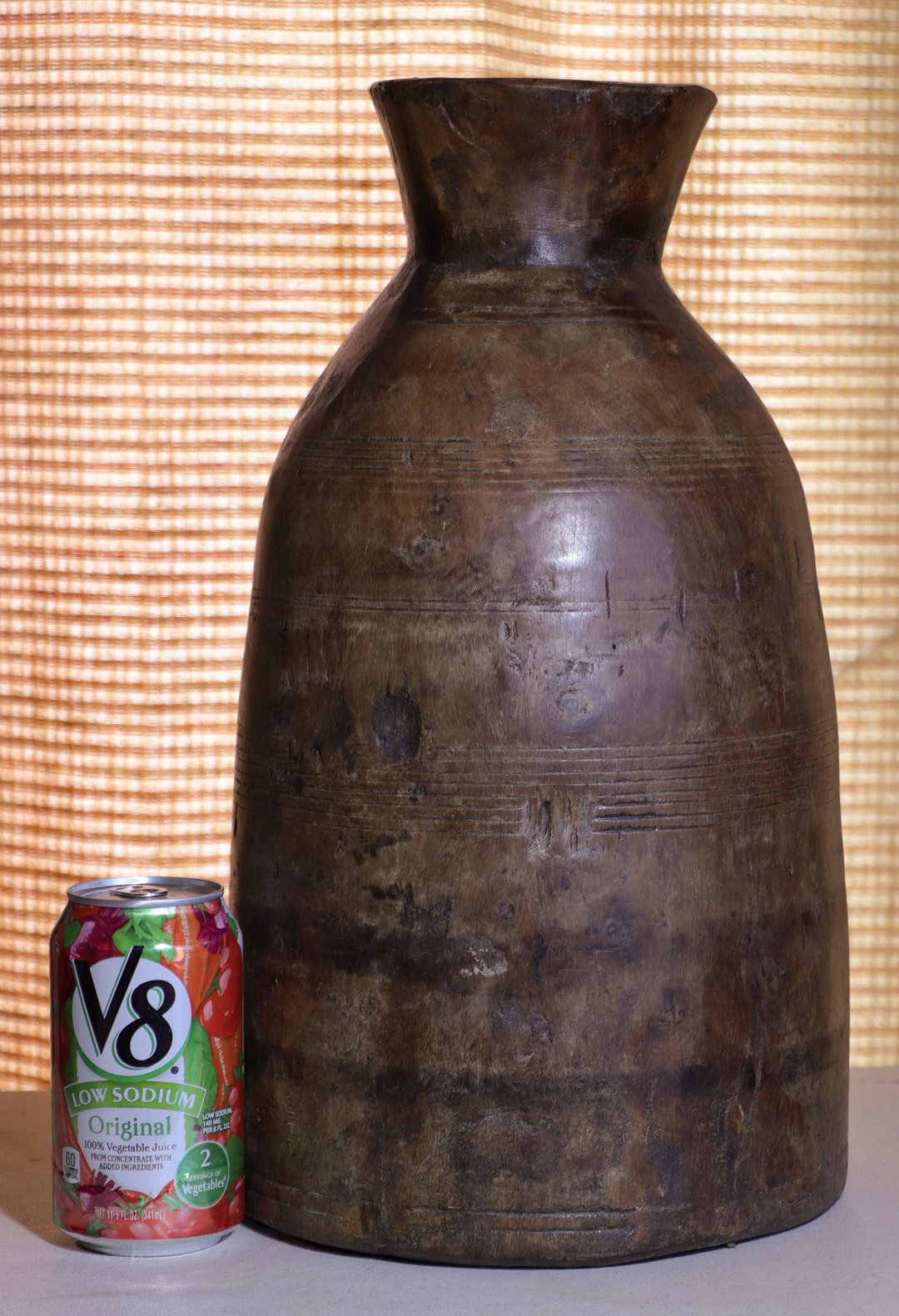BIG Treenware Storage Jar ~ Treen Old Vintage Turned Wood Farmhouse ...